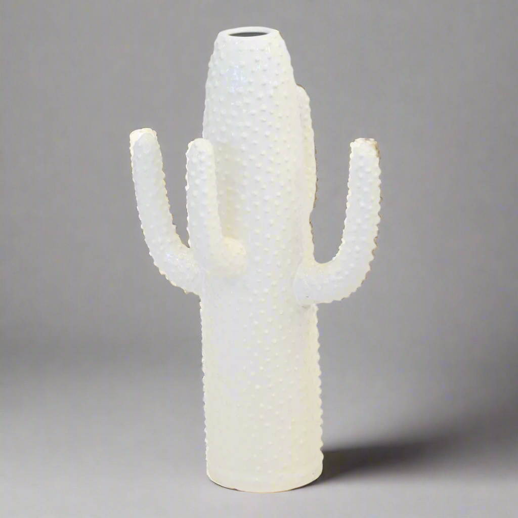 Unique Boys Interiors Ceramic cactus vase white large