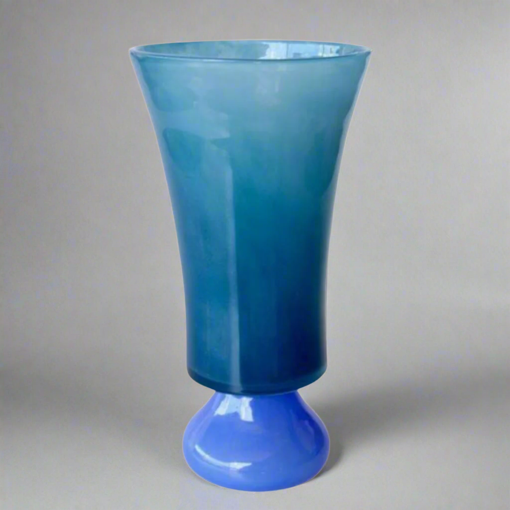Unique Boys Interiors Tall 2 Tone Blue Glass Vase 34X18cm